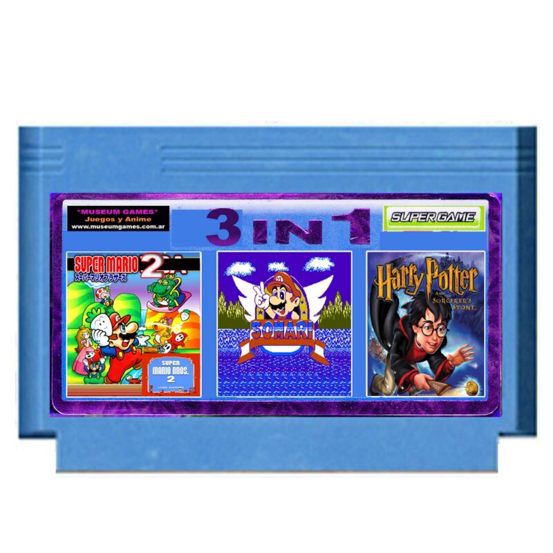3 In 1 | Super Mario 2 / Somari / Harry Potter | Cartucho Family Game ...