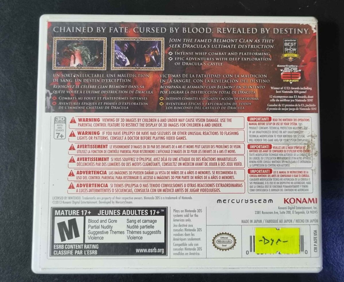 Castlevania Lord Of Shadow Mirror Of Fate | Nintendo 3ds – Museum Games