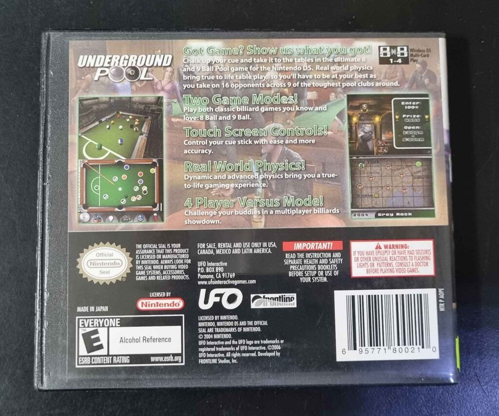 Underground Pool | Nintendo Ds – Museum Games