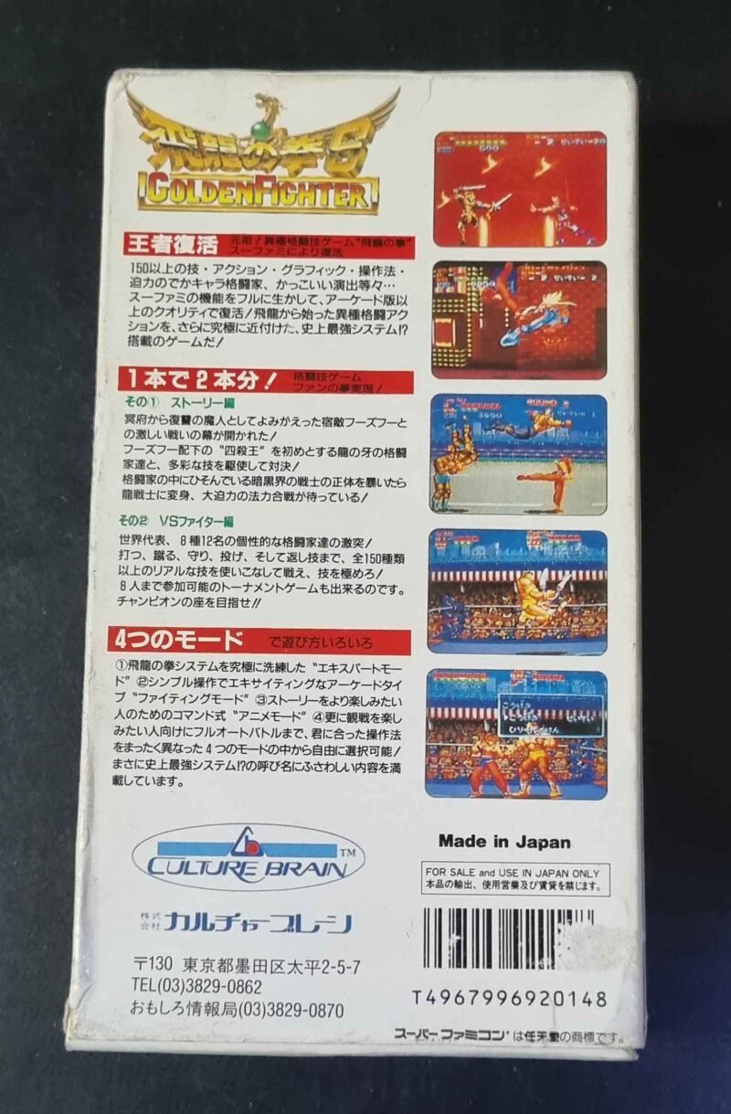Golden Fighter – Hiryu No Ken S | Super Nintendo (Clon) – Museum Games