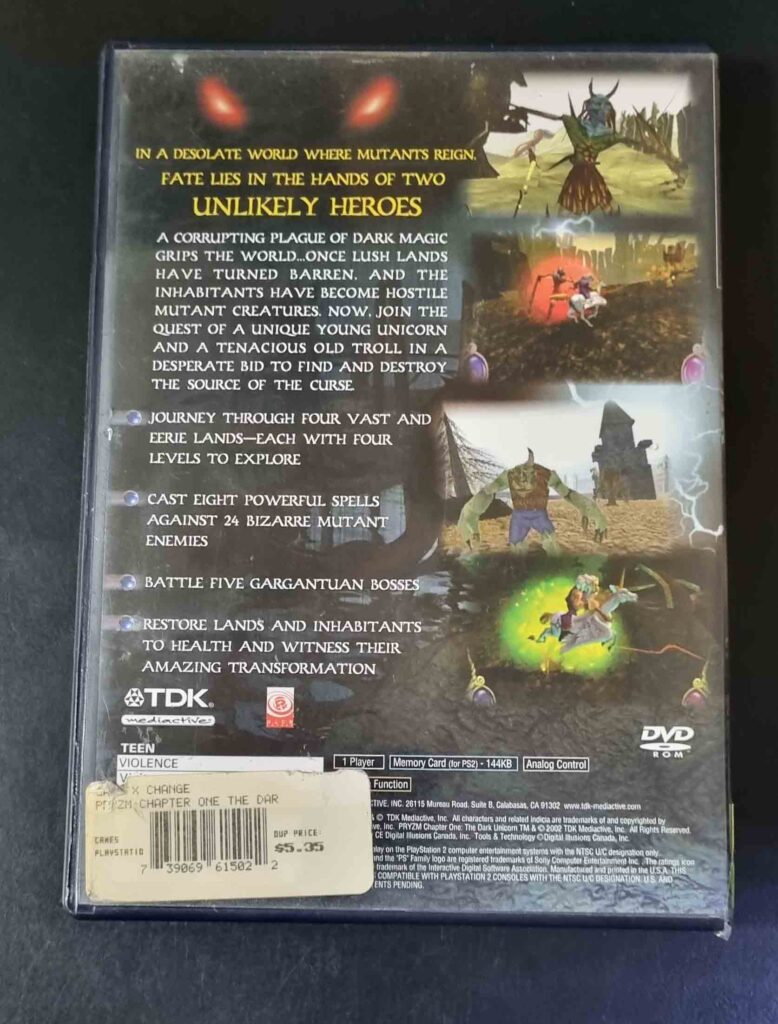 Pryzm – Chapter One – The Dark Unicorn | PS2 – Museum Games