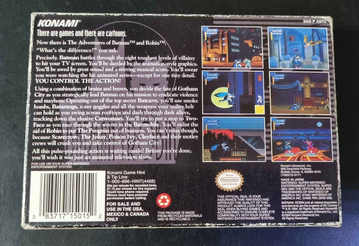 The Adventures of Batman & Robin | Super Nintendo (Original) – Museum Games