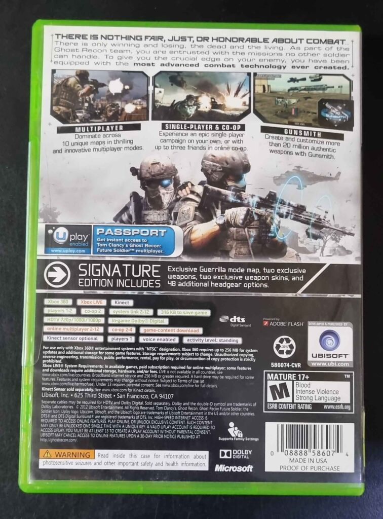Tom Clancys Ghost Recon Future Soldier | Xbox 360 -Usa- – Museum Games