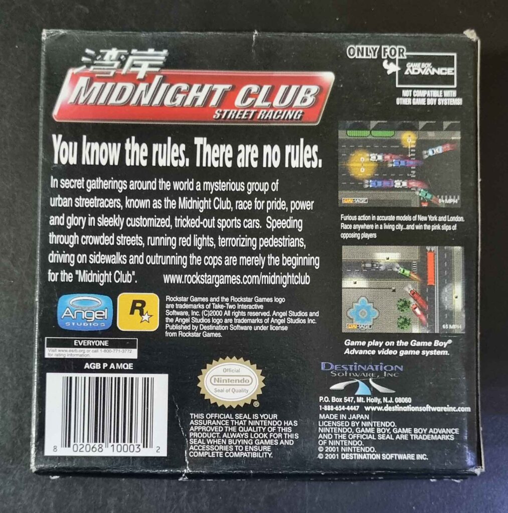 Midnight Club Street Racing | Game Boy Advance Original – Museum Games