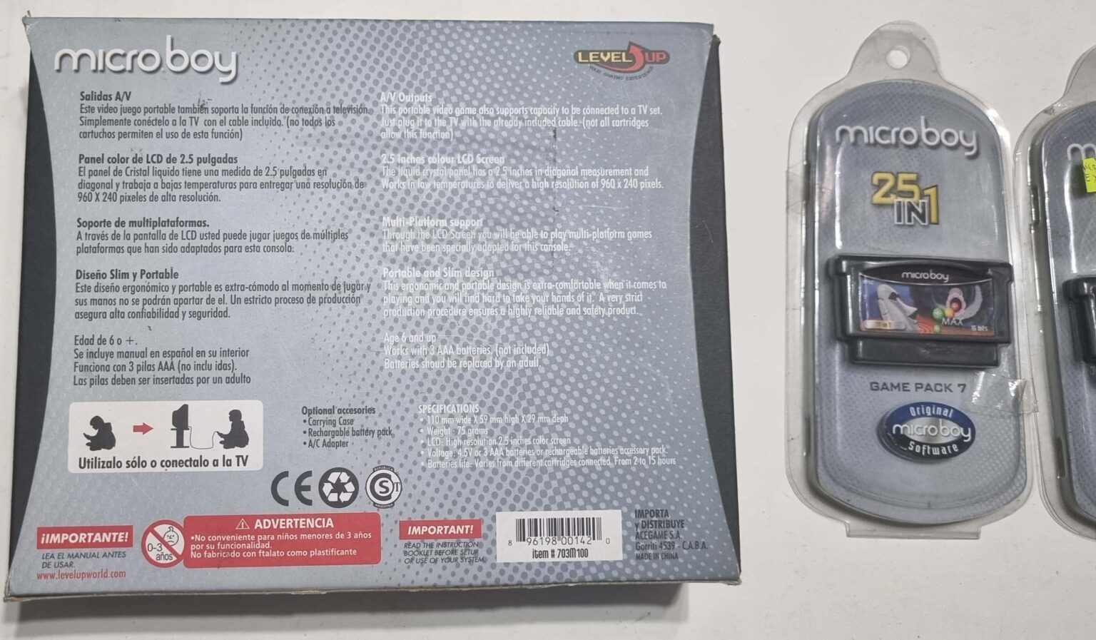 Consola Microboy Portatil 50 juegos + 2 cartuchos – Museum Games