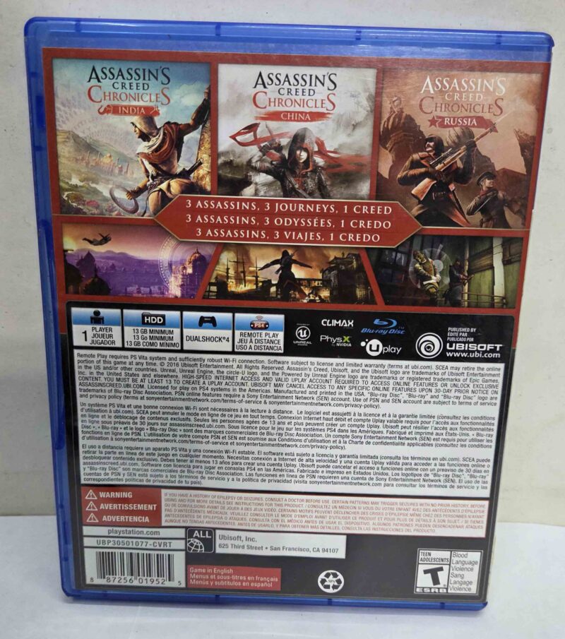 Assassin’s Creed Chronicles Trilogy Pack India China Russia | PS4 ...