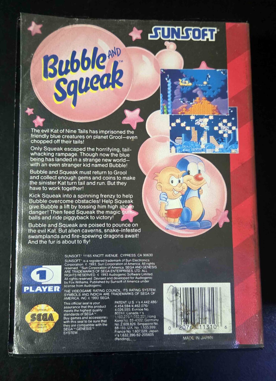 Bubble and Squeak | Sega Genesis Original – Museum Games
