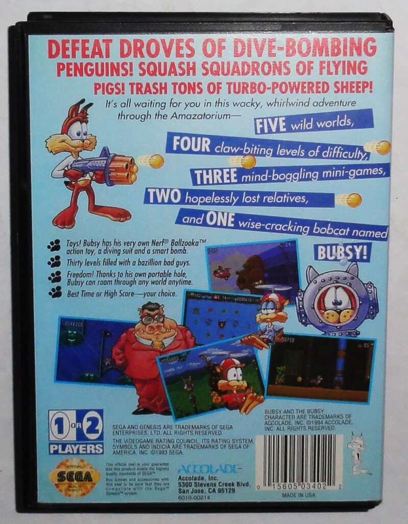 Bubsy 2 Sega Genesis Original Completo – Museum Games
