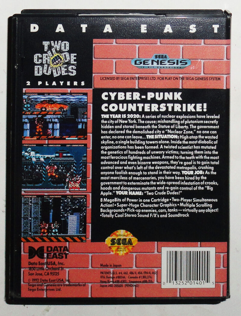 Two Crude Dudes Sega Genesis Original Completo – Museum Games